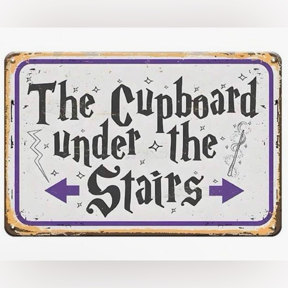 Wall Decor | The Cupboard Under The Stairs Metal Sign Nip | Poshmark
